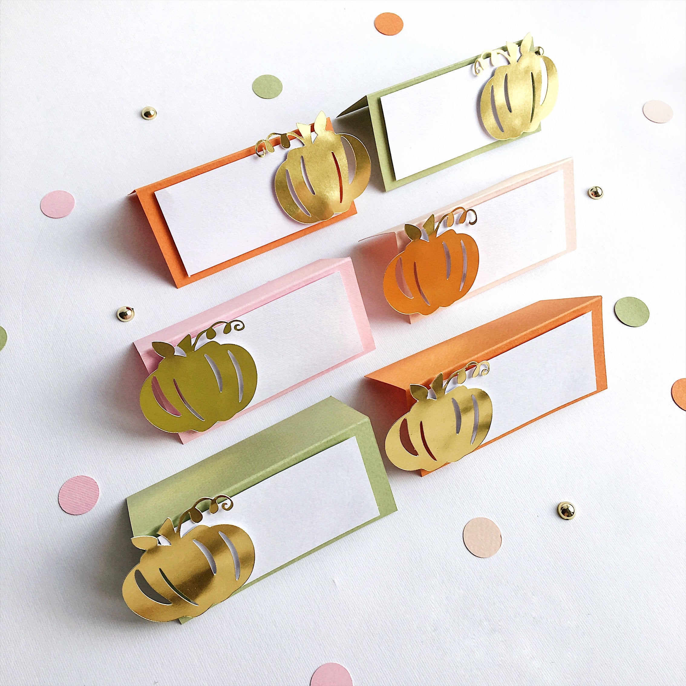 Pumpkin Place Cards Thanksgiving Table Decorations Fall Baby Shower ...