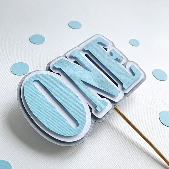 Blue Cake Topper Blue Birthday Party 1st Birthday Decorations Boy 1st ...