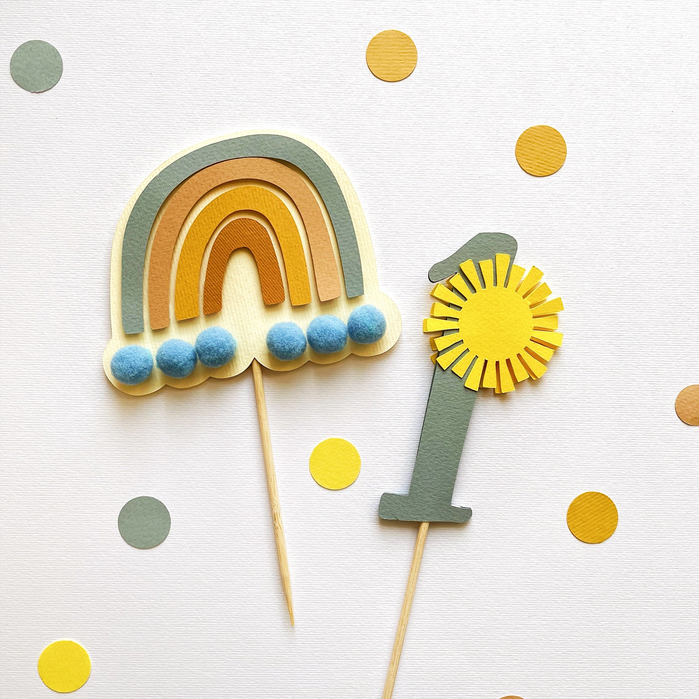 Boy Boho Sun Cake Topper Boho Rainbow Theme Modern Bohemian Neutral ...