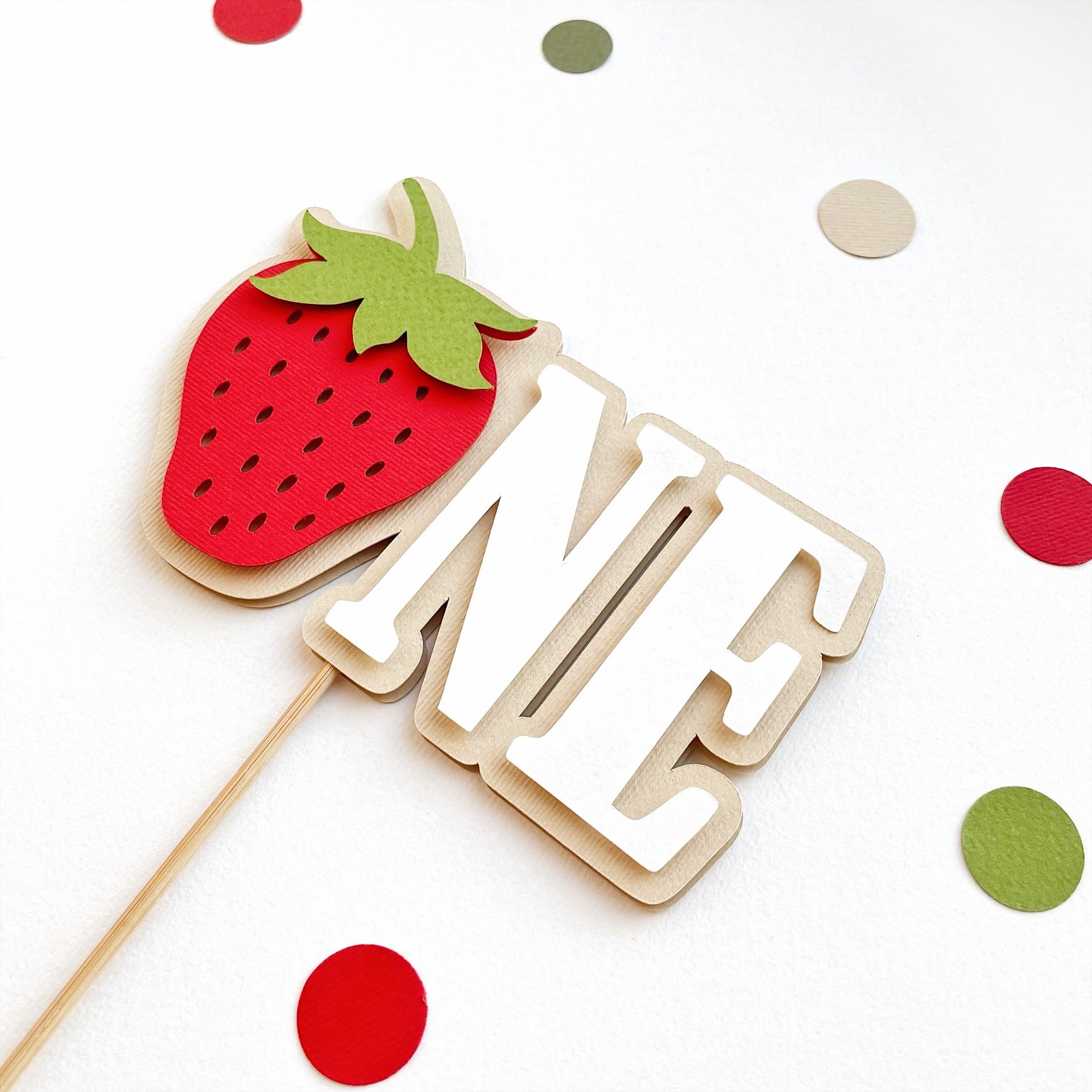 Strawberry Birthday Cake Topper My berry first Birthday party