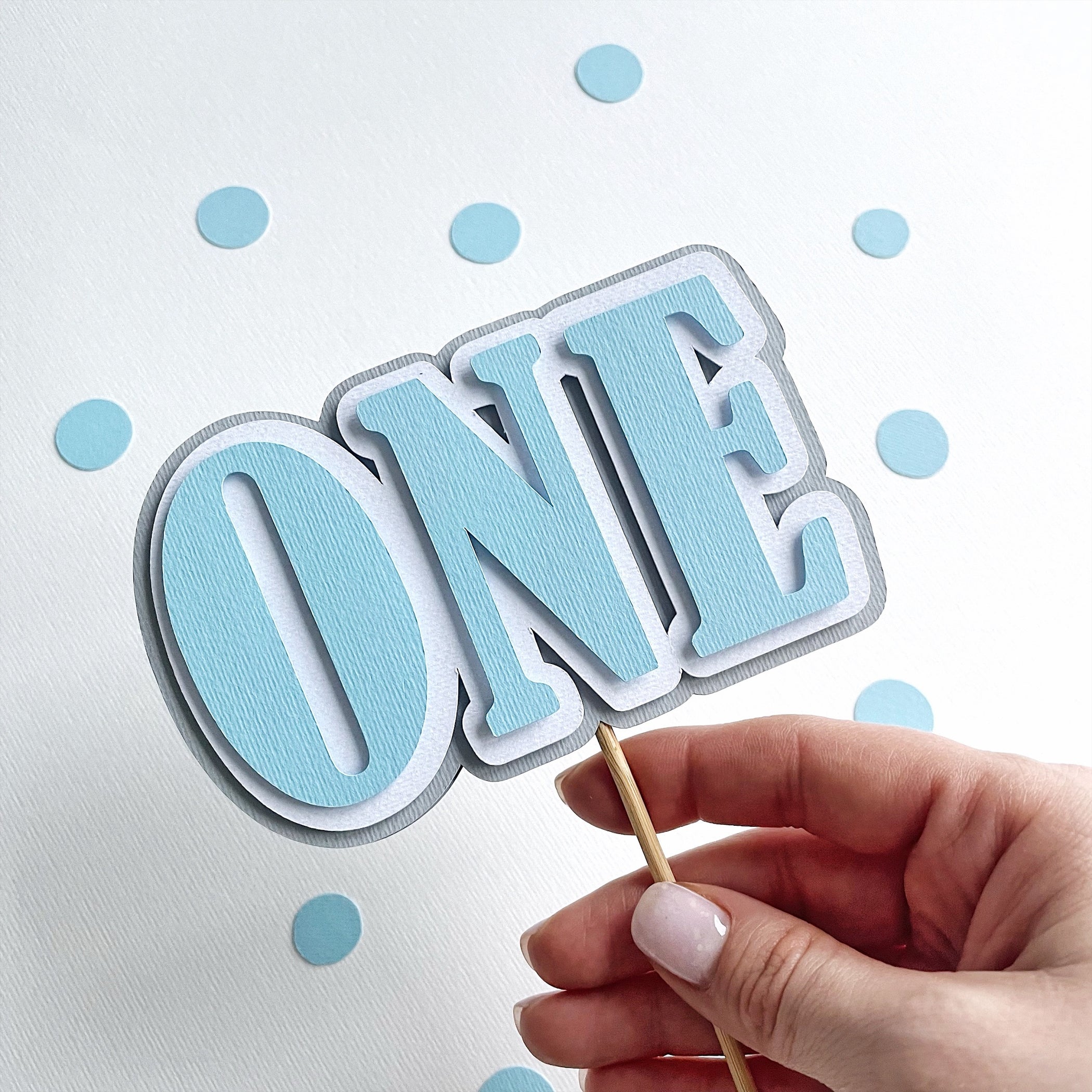 Blue Cake Topper Blue Birthday Party 1st Birthday Decorations Boy 1st ...