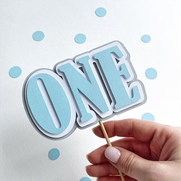 Blue Cake Topper Blue Birthday Party 1st Birthday Decorations Boy 1st ...
