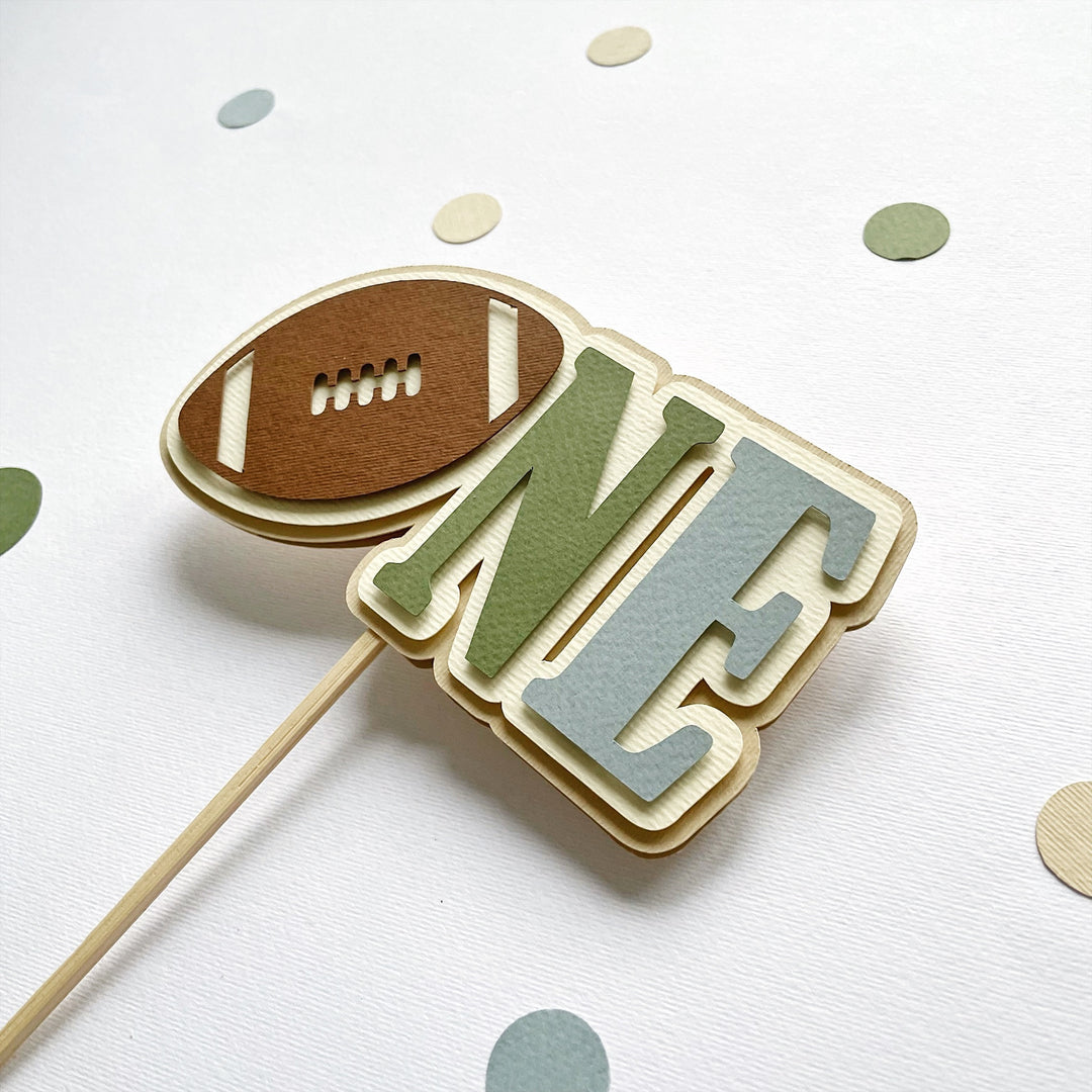 First Year Down Topper Football Birthday First Year Down Sports themed ...