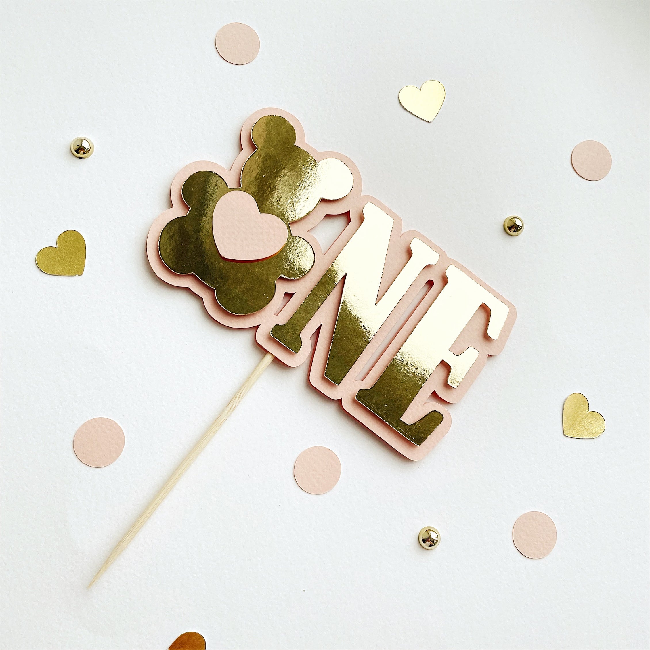 Teddy Bear First Birthday Cake Topper Beary Sweet One Birthday party