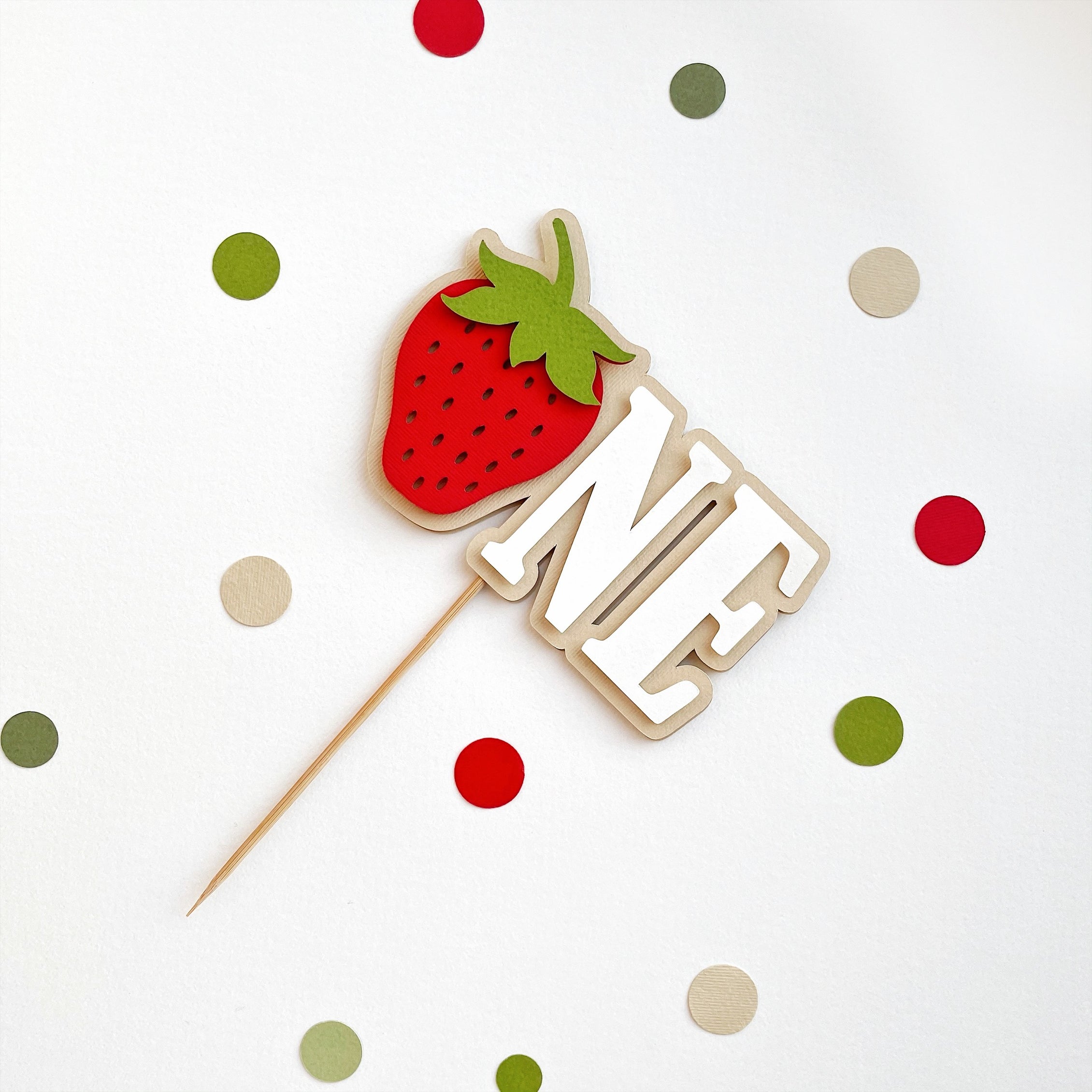 Strawberry Birthday Cake Topper My berry first Birthday party