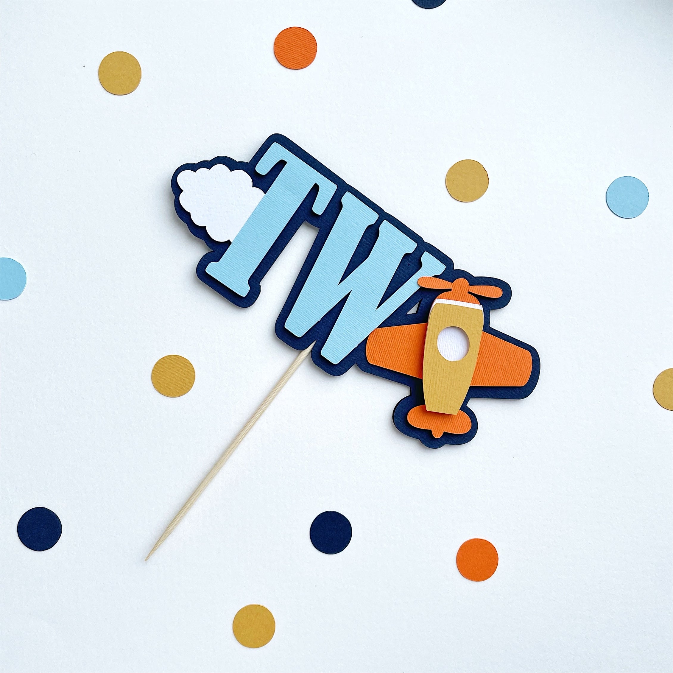 Airplane Cake Topper Airplane First Birthday Decor Time Flies Theme 2nd ...