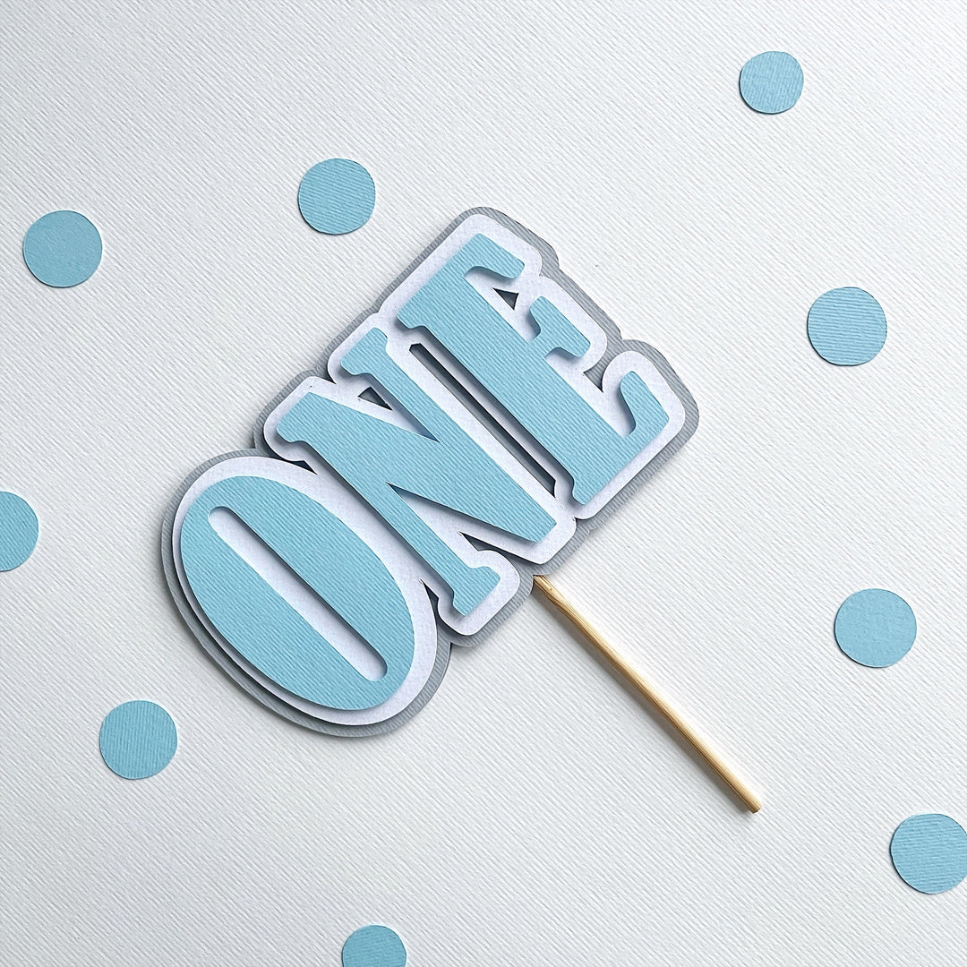 Blue Cake Topper Blue Birthday Party 1st Birthday Decorations Boy 1st ...