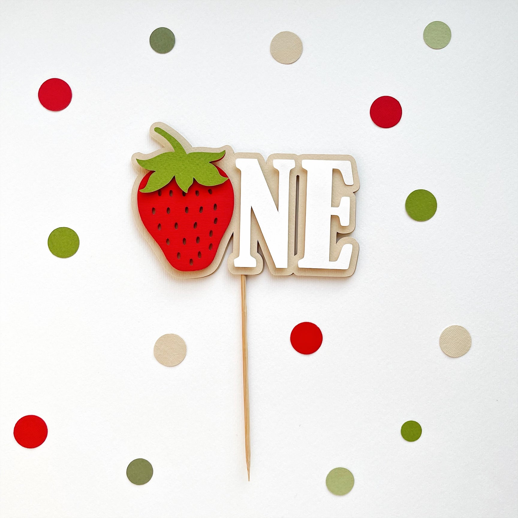 Strawberry Birthday Cake Topper My berry first Birthday party