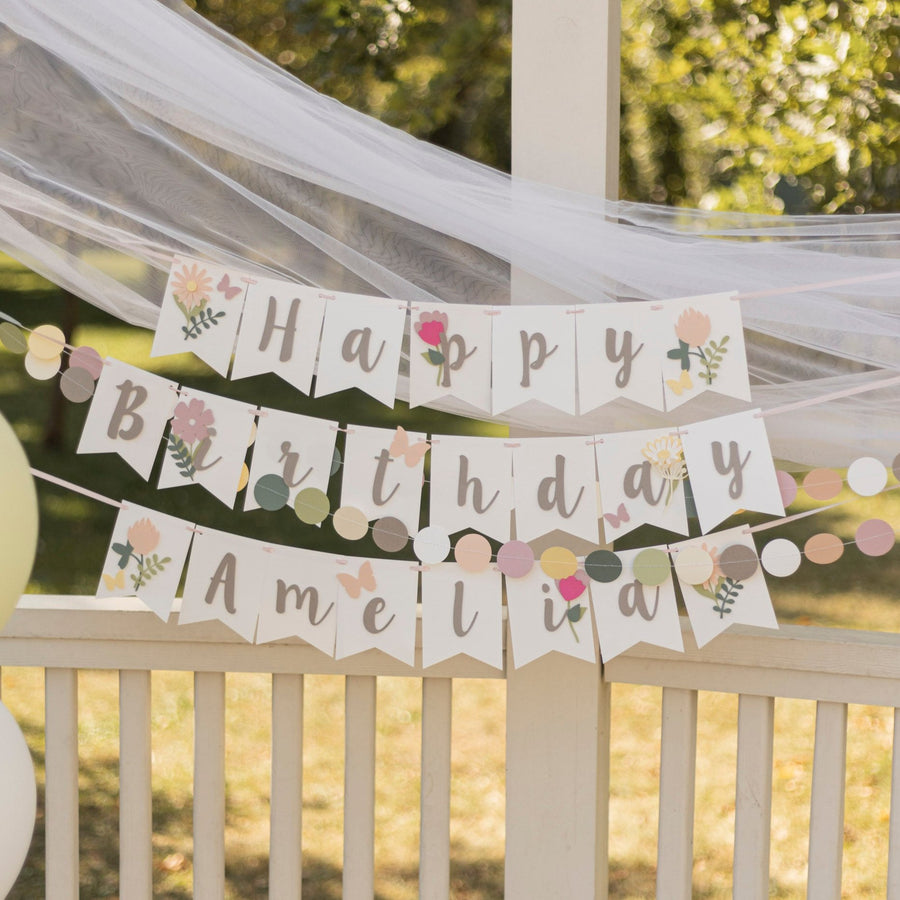Wildflower First Birthday Banner Wildflower Themed First Birthday Party ...