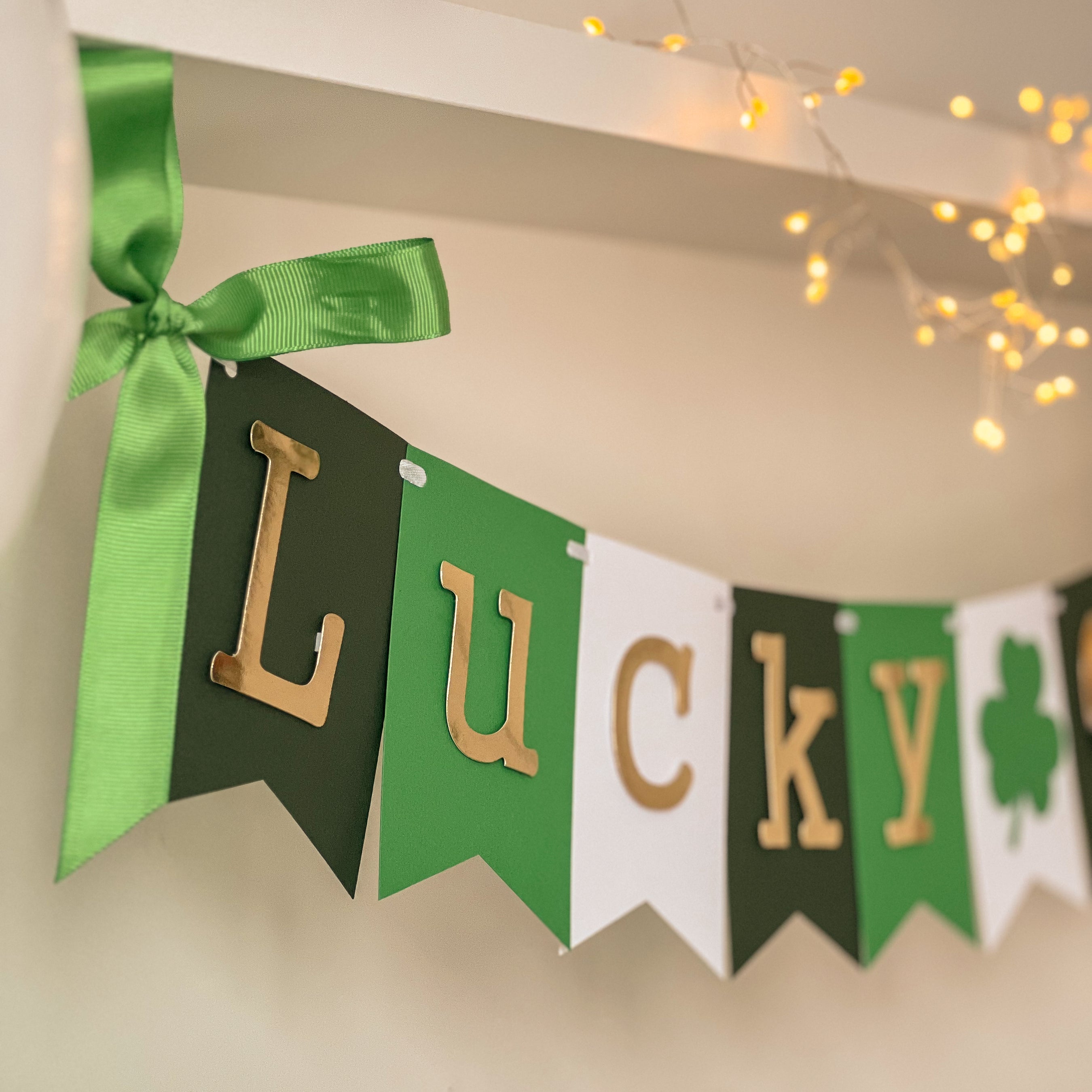 Lucky One First Birthday Banner St.Patric's Themed Birthday Shamrock theme