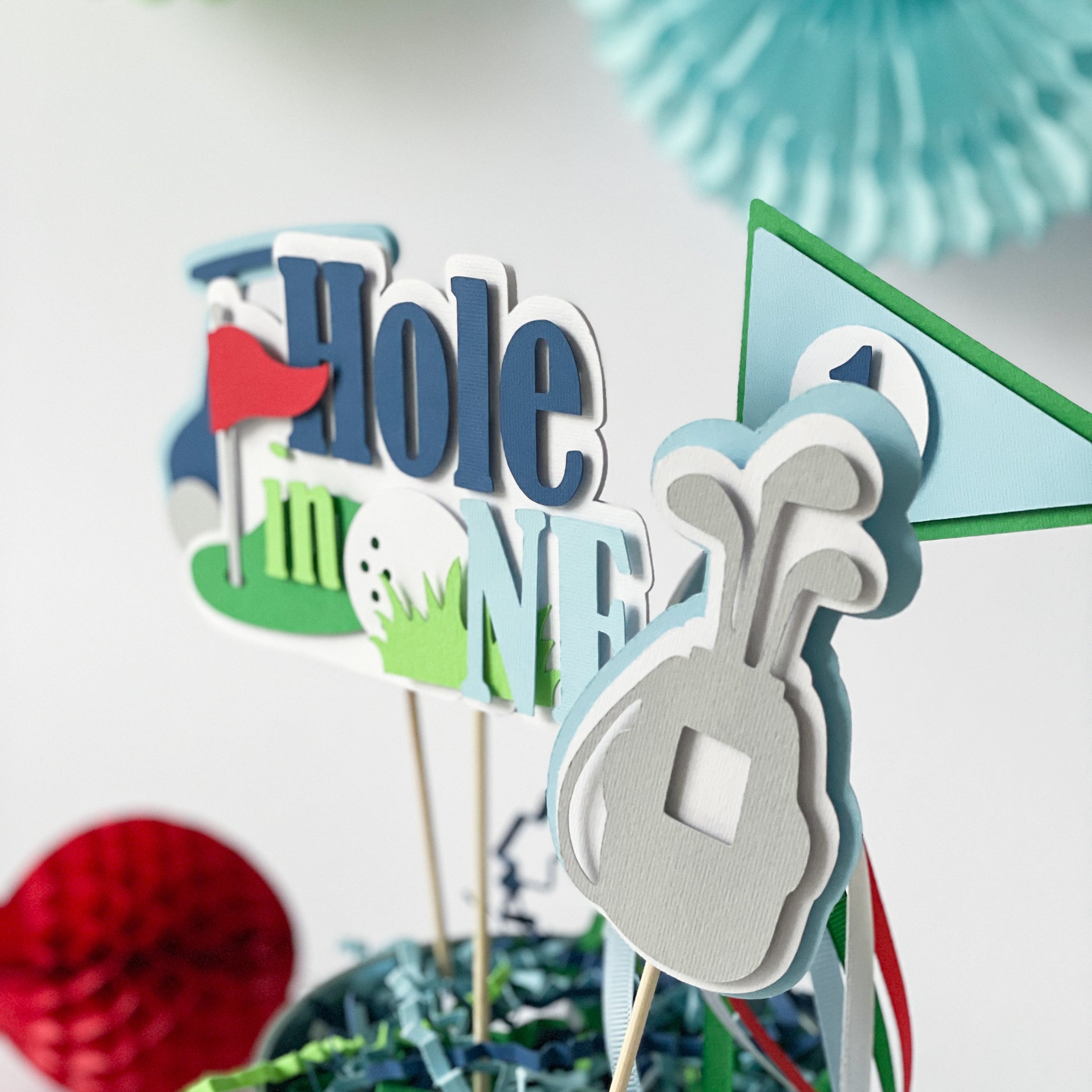 Golf Centerpieces Hole in One Boy 1st Birthday Decoration