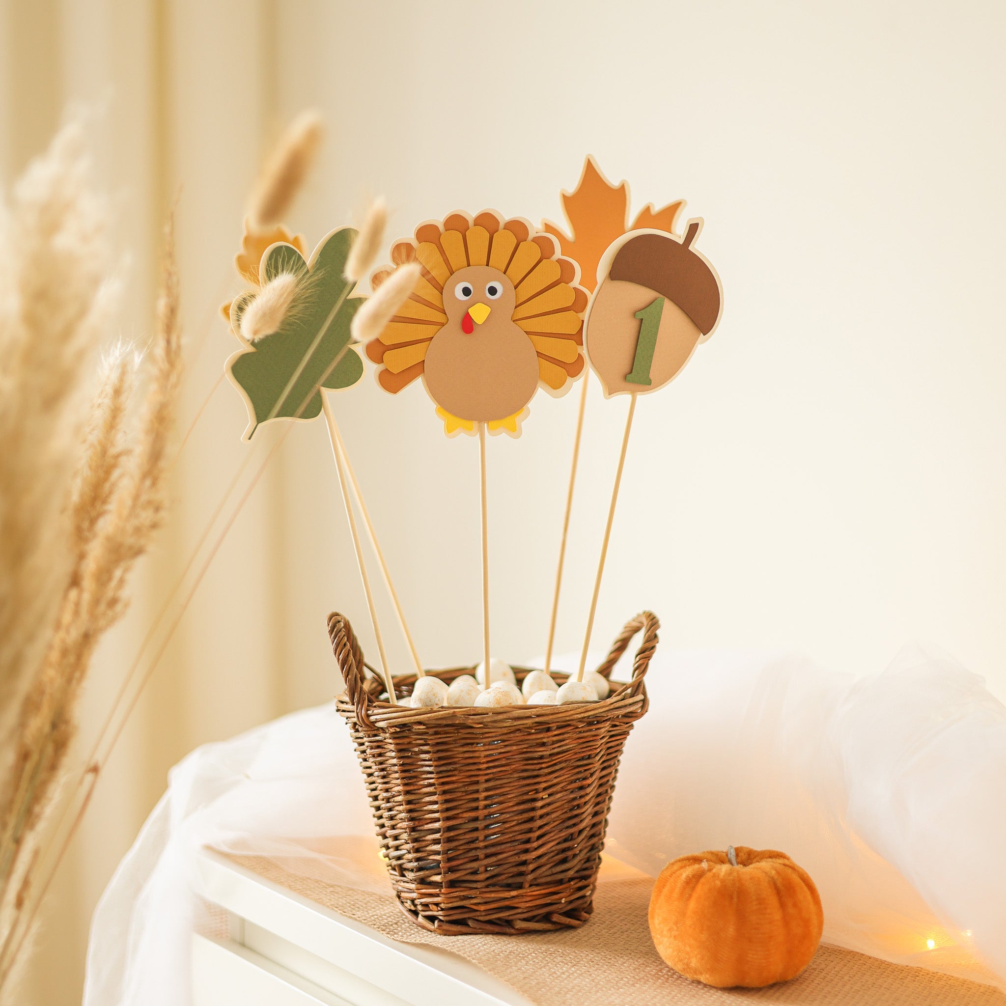 Turkey Centerpieces Autumn 1st Birthday A Little Turkey is on the Way