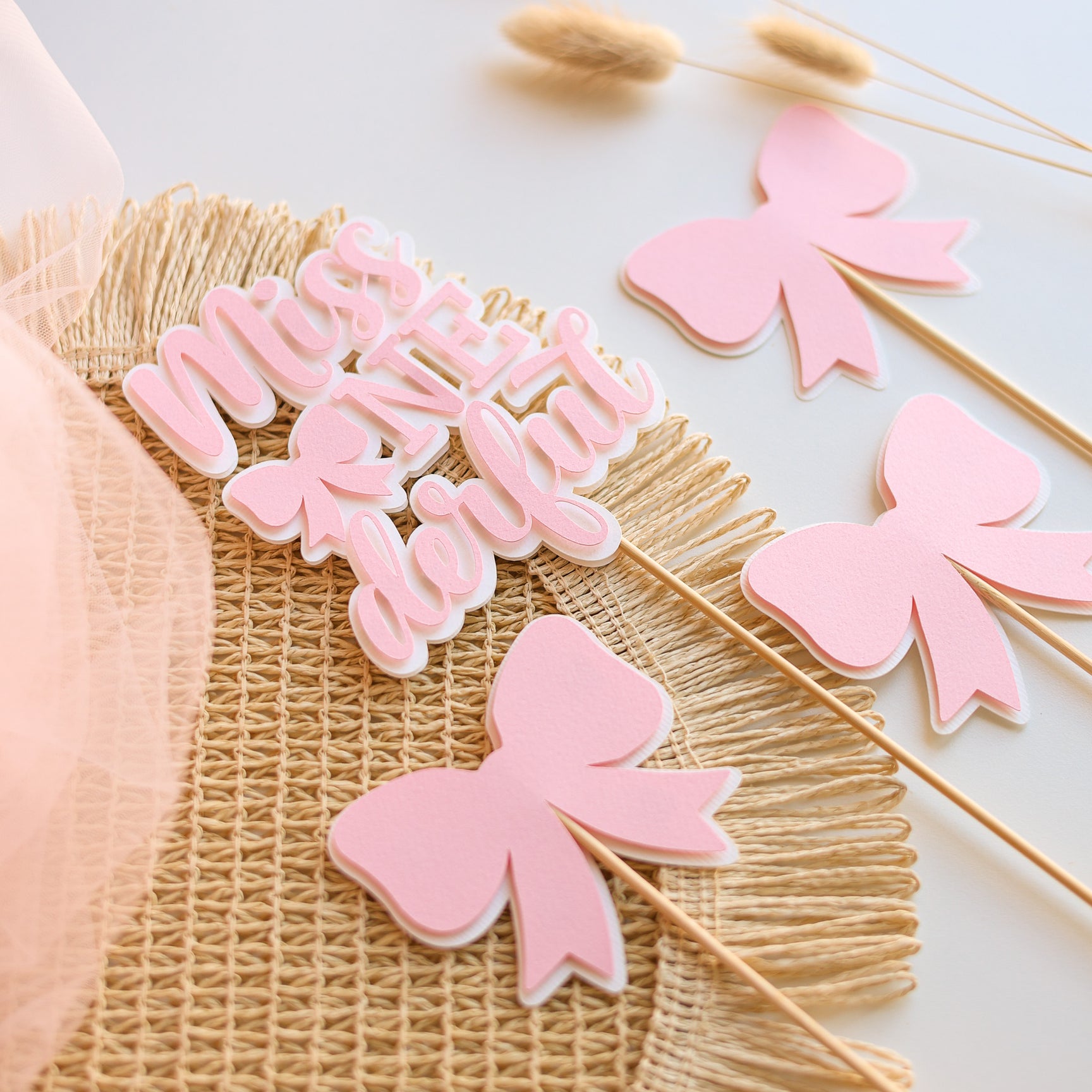 Bow Miss Onederful Centerpieces, Coquette 1st Birthday Decorations ...