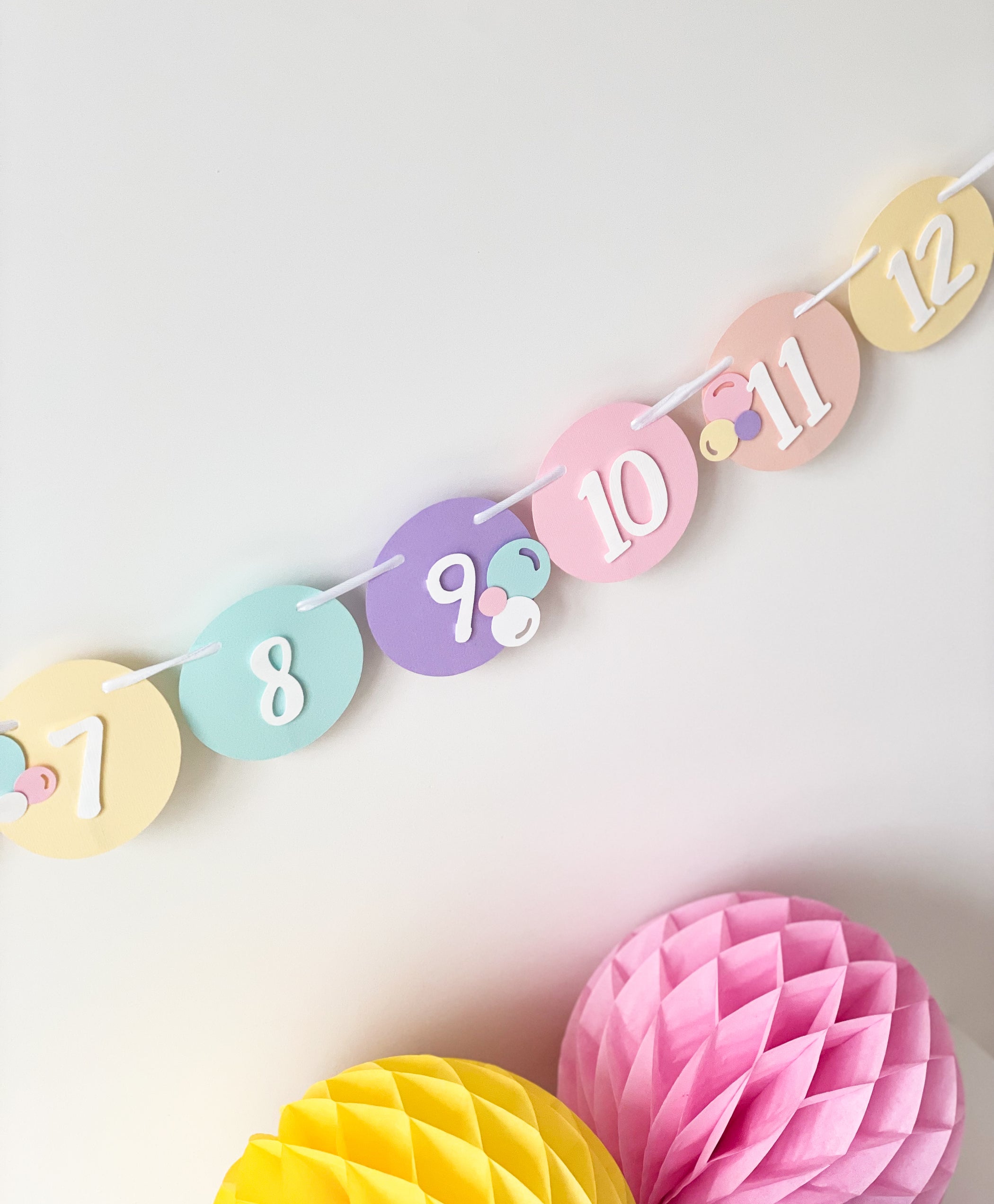 Bubble Photo Banner 12 Month Banner Girl Summer