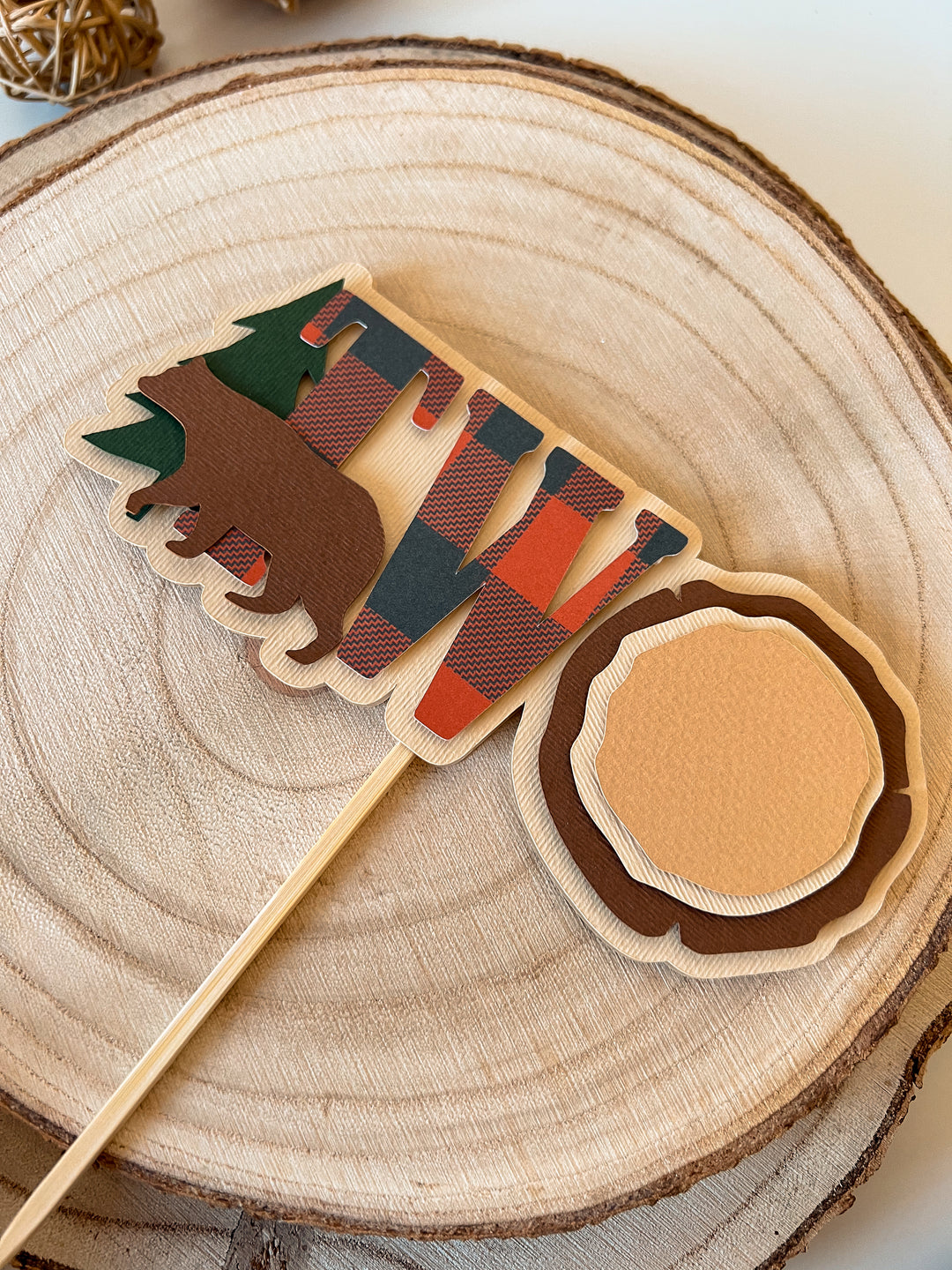 Lumberjack Cake Topper Happy Camper Birthday Fall First B-day