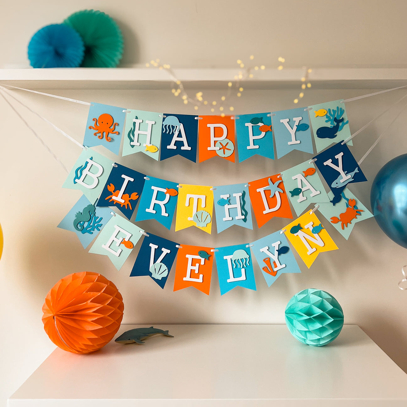Birthday Banner Under the Sea, Ocean Animals