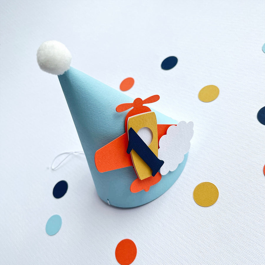 Airplane One Party Hat First Birthday Decor Theme
