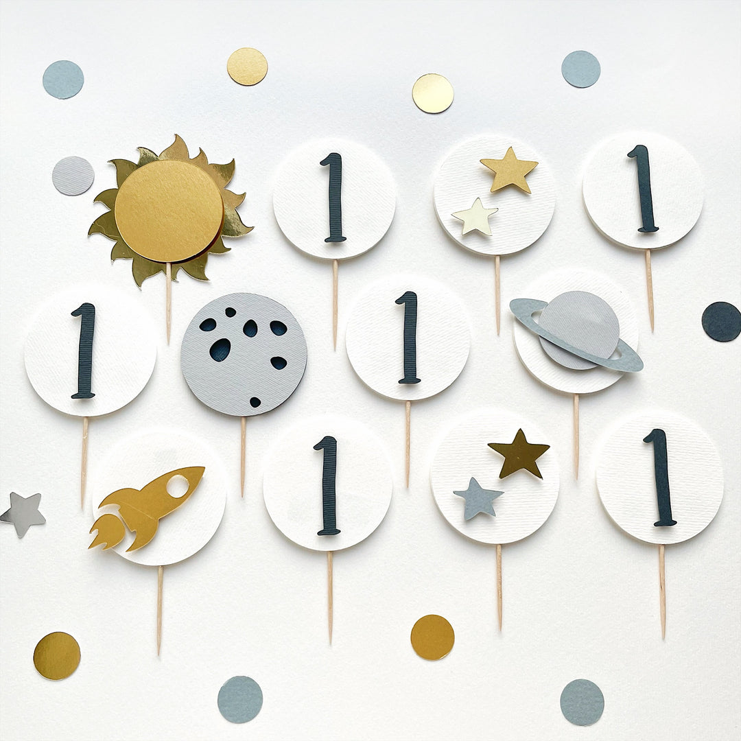 First Trip Around the Sun Cupcake Toppers Milky Space Themed 1st Birthday Decorations 1st Trip ...