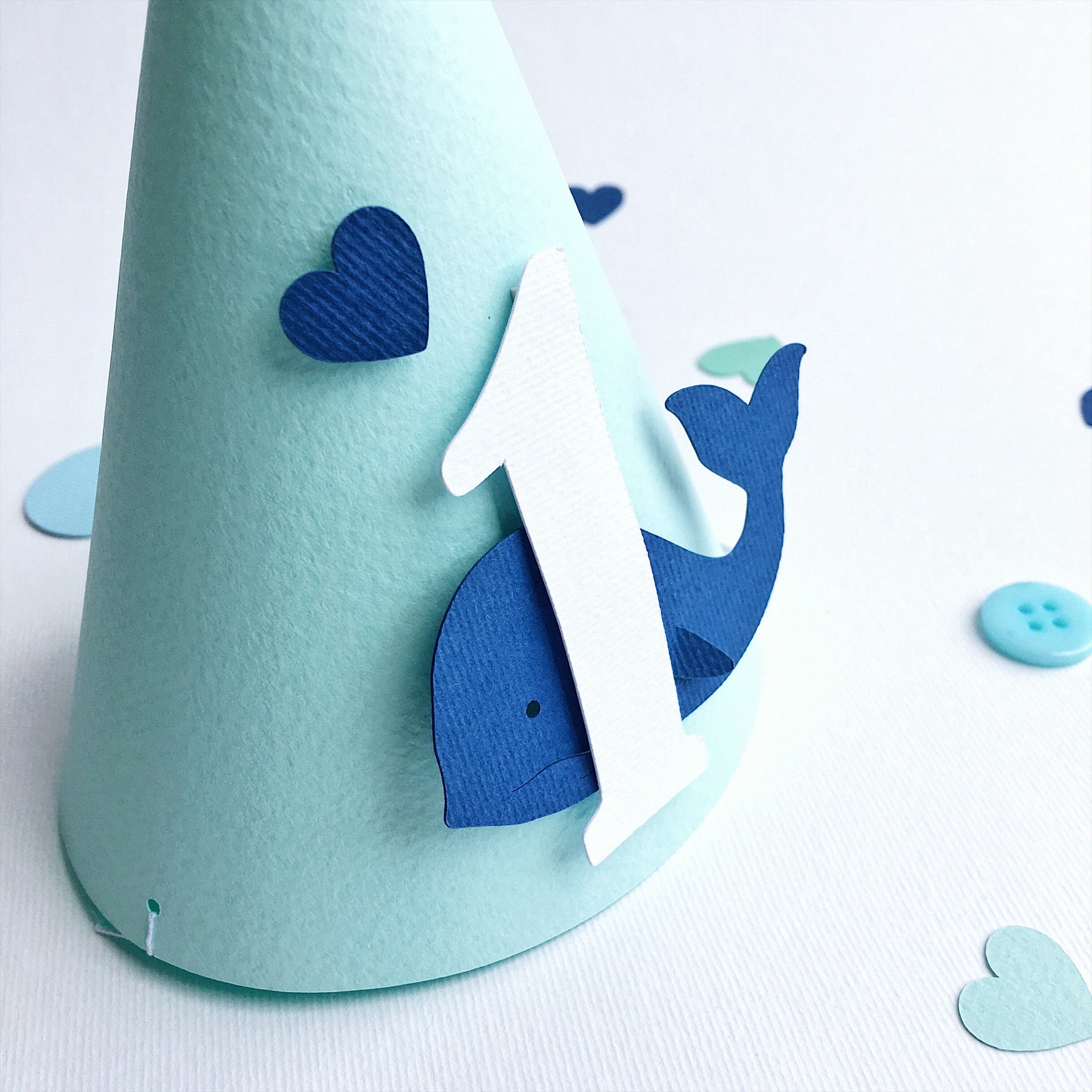 Whale One Party Hat Nautical Boy 1st Birthday Decor Cake Smash