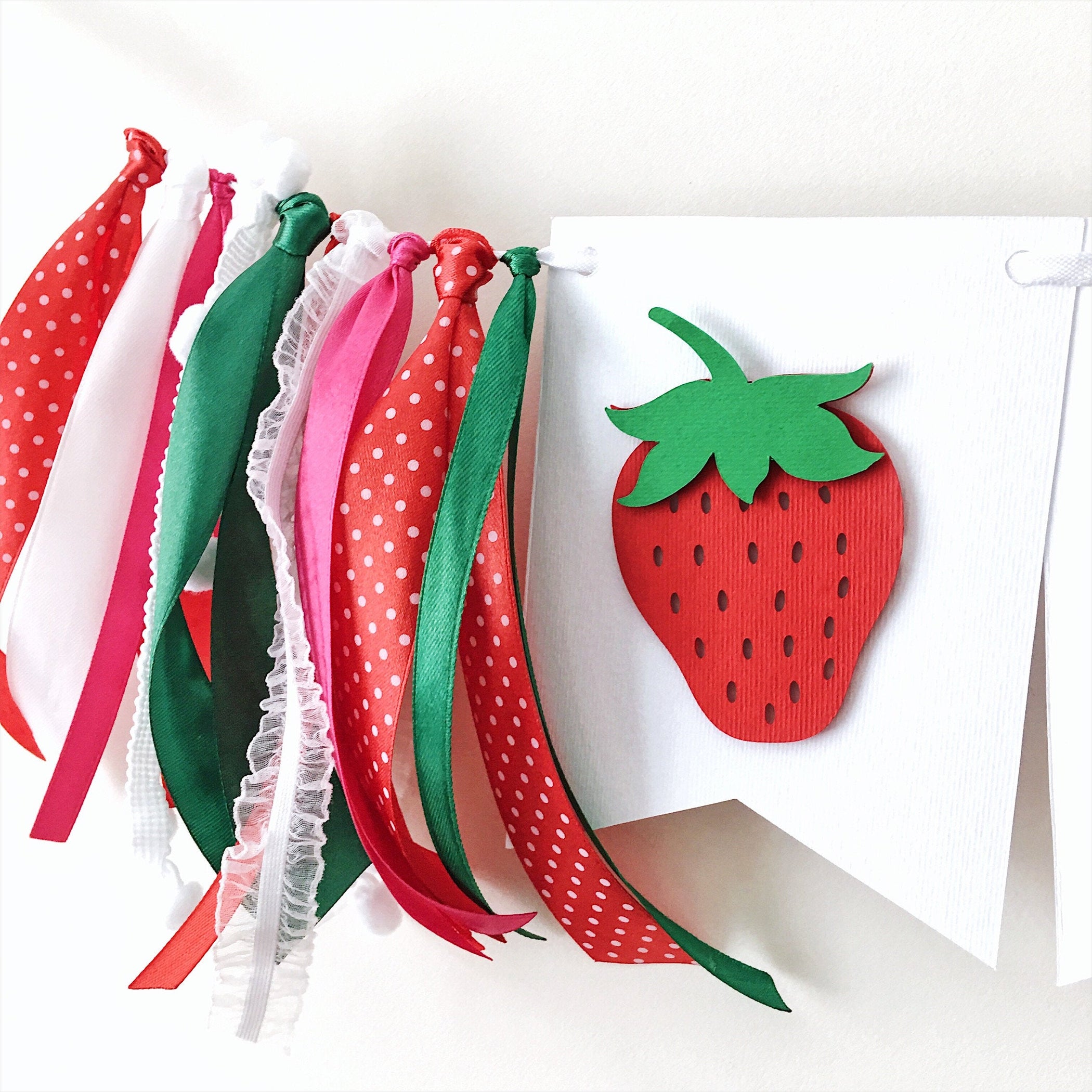 Strawberry Highchair Banner Sweet One Birthday