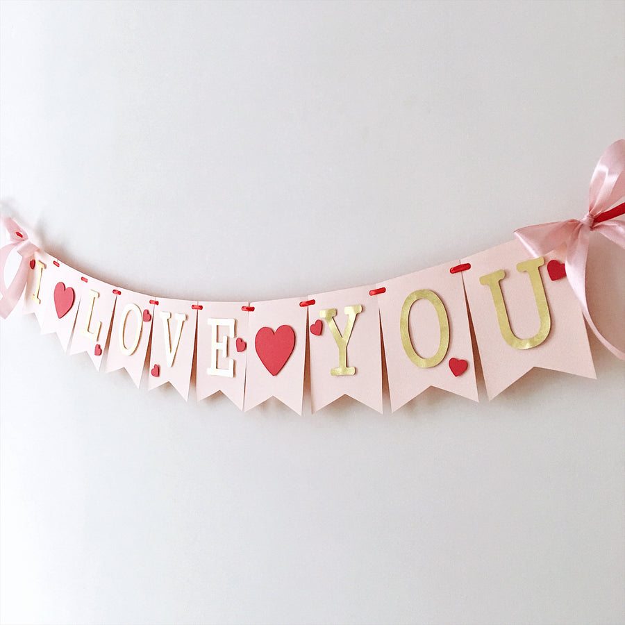 I Love You Banner Valentine's Day Banner Valentines Party Decorations ...