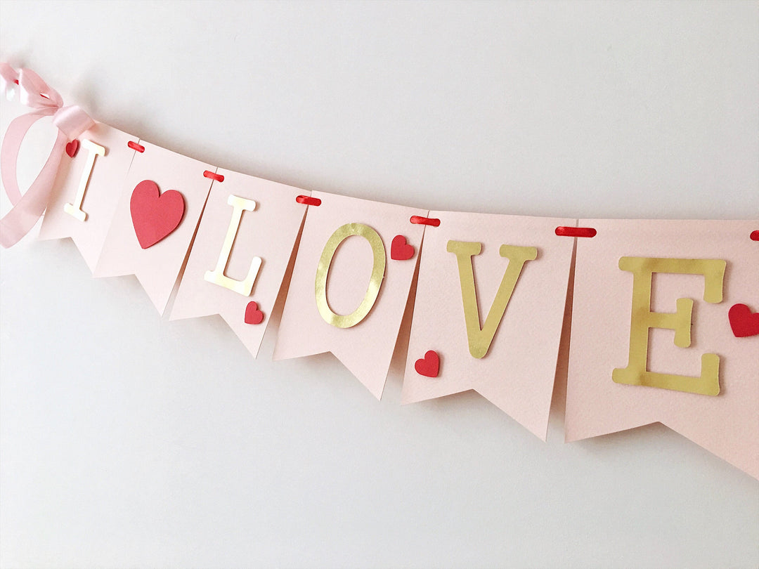 I Love You Banner Valentine's Day Banner Valentines Party Decorations ...